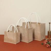 China Gifts Custom Logo Shopping Bag in Natural Eco-Friendly Burlap Jute for Reusable Tote for sale