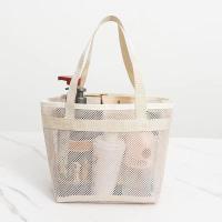 China Customized Logo Mesh Toiletry Bag Eco Shopping Bag with Zipper Small Nylon Mesh Bag for sale