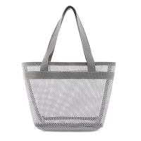 China Customized Logo Mesh Toiletry Bag Eco Shopping Bag with Zipper Small Nylon Mesh Bag for sale