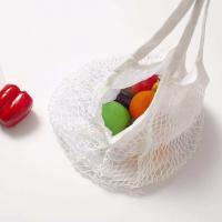 China Customized Logo Eco Organic Cotton Mesh Net Reusable Shopping Bag for Vegetable Fruit Food for sale
