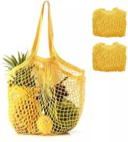 China Customized Logo Eco Organic Cotton Mesh Net Reusable Shopping Bag for Vegetable Fruit Food for sale