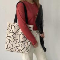 China Custom Embroidered Canvas Tote Bag for Women Medium Size Durable Shopping Shoulder Bag for sale