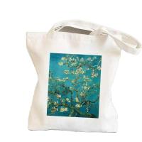 China Cartoon Pattern Reusable Canvas Cotton Shopping Tote Bag with Custom Logo Eco Friendly for sale