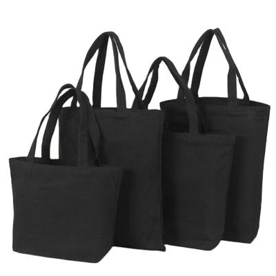 China Personalized Print Cotton Black Canvas Tote Bag for Shopping Newest Fashionable Style for sale