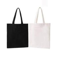 China Personalized Print Cotton Black Canvas Tote Bag for Shopping Newest Fashionable Style for sale