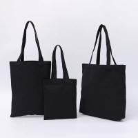 China Personalized Print Cotton Black Canvas Tote Bag for Shopping Newest Fashionable Style for sale