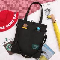 China Personalized Print Cotton Black Canvas Tote Bag for Shopping Newest Fashionable Style for sale