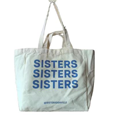China Reusable Custom Printed Eco Recycled Plain Organic Cotton Canvas Tote Bag With Logo for sale