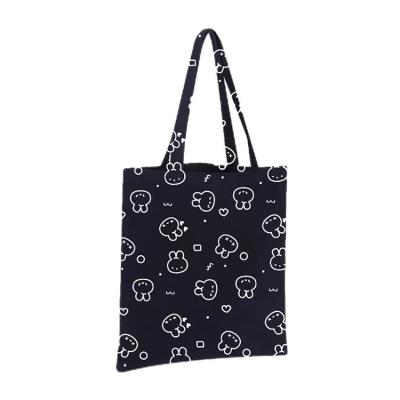 China Letter Print Organic Canvas Cotton Grocery Shoulder Tote Bag for Reusable Advertising for sale