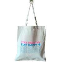 China Custom Logo Design Printed Cute Durable Cotton Fabric Shoulder Shopping Bags for Woman for sale
