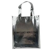 China Eco Friendly Shopping Bag Gold Lamination Metallic Silver Non Woven Bag With Custom Logo for sale