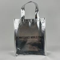 China Eco Friendly Shopping Bag Gold Lamination Metallic Silver Non Woven Bag With Custom Logo for sale