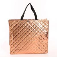 China Eco Friendly Shopping Bag Gold Lamination Metallic Silver Non Woven Bag With Custom Logo for sale
