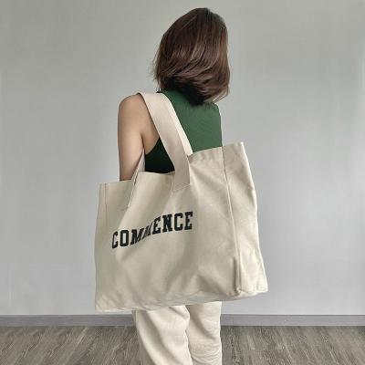 China Natural Extra Large Canvas Tote Bag With Logo Printing For Shopping Needs for sale