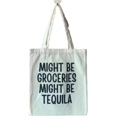 China Custom Design Eco-friendly Plain Canvas Tote Shopping Bag with Recycled Material for sale