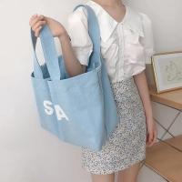 China Daily School Life Reusable Organic Shopping Tote Bag Cotton Canvas Bag with Custom Logo for sale