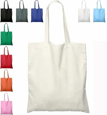 China Low MOQ Eco Friendly Shopping Bag Blank Plain Canvas Cotton Tote Bag With Custom Logo for sale