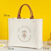 China Durable Custom Logo Waterproof Laminated Cotton Canvas Tote Bag for and Shopping Needs for sale
