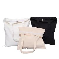 China Custom Design Natural Color 100% Cotton Canvas Tote Bag With Zipper for Eco Shopping for sale