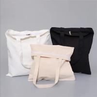 China Custom Design Natural Color 100% Cotton Canvas Tote Bag With Zipper for Eco Shopping for sale