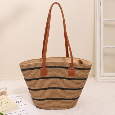 China Handmade Raffia Straw Beach Bag for Unisex Summer Bucket Tote Style Basket for sale