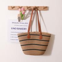 China Handmade Raffia Straw Beach Bag for Unisex Summer Bucket Tote Style Basket for sale