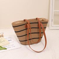 China Handmade Raffia Straw Beach Bag for Unisex Summer Bucket Tote Style Basket for sale