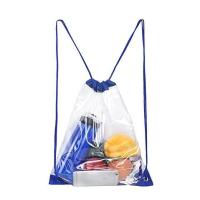 China Custom Printed Waterproof Transparent PVC Clear Backpack Drawstring Pouch Bag for Gifts for sale