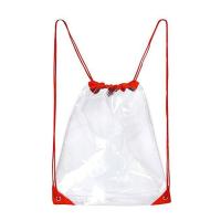 China Custom Printed Waterproof Transparent PVC Clear Backpack Drawstring Pouch Bag for Gifts for sale