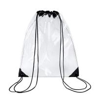 China Custom Printed Waterproof Transparent PVC Clear Backpack Drawstring Pouch Bag for Gifts for sale