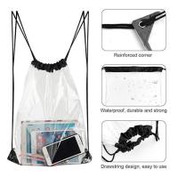 China Custom Printed Waterproof Transparent PVC Clear Backpack Drawstring Pouch Bag for Gifts for sale