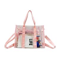 China Summer Waterproof PVC Shoulder Beach Bag Reusable and Transparent for Women Girls for sale