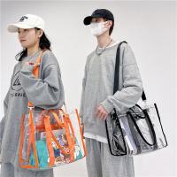China Summer Waterproof PVC Shoulder Beach Bag Reusable and Transparent for Women Girls for sale