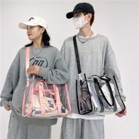 China Summer Waterproof PVC Shoulder Beach Bag Reusable and Transparent for Women Girls for sale