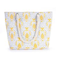 China Medium Size Custom Striped Cotton Tote Bags with Canvas Rope Handle Perfect Gift for sale