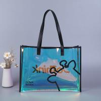 China Silk Screen Printing Custom Logo Shopping Bag Clear PVC Tote Bag with Canvas Material for sale