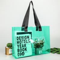 China Medium Size Custom Logo Clear Transparent Waterproof PVC Tote Bag for sale