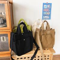 China Gifts Durable Cotton Canvas Shopping Tote Bag with Crossbody Strap and Multiple Pockets for sale