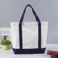 China Custom Large Cotton Canvas Shopping Bag with Zipper Closure for sale