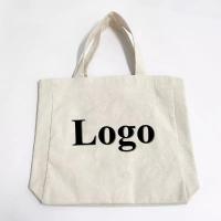 China Custom Logo Printed Large Plain Organic Shopping Tote Bag with Pocket Customized Logo for sale