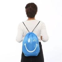 China Customized Medium Size Polyester Nylon Drawstring Backpack for Silk Screen Printing for sale