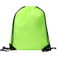 China Silk Screen Printed Custom Logo Nylon Polyester 210D Promotion Gym Drawstring Backpack for sale