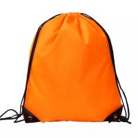 China Silk Screen Printed Custom Logo Nylon Polyester 210D Promotion Gym Drawstring Backpack for sale