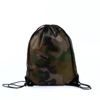 China Silk Screen Printed Custom Logo Nylon Polyester 210D Promotion Gym Drawstring Backpack for sale