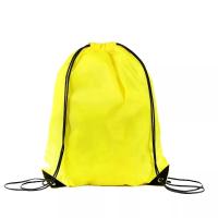 China Silk Screen Printed Custom Logo Nylon Polyester 210D Promotion Gym Drawstring Backpack for sale