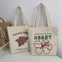 China Letter Pattern Women Canvas Shopping Bags Tote Bags for Reusable and Eco-friendly for sale