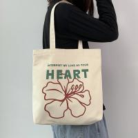 China Letter Pattern Women Canvas Shopping Bags Tote Bags for Reusable and Eco-friendly for sale