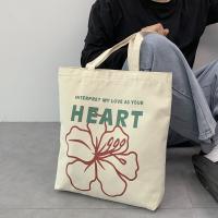 China Letter Pattern Women Canvas Shopping Bags Tote Bags for Reusable and Eco-friendly for sale