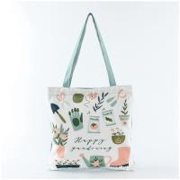 China Handled Style Custom Printed Cotton Canvas Shopping Tote Bag With Logo for Eco Grocery for sale