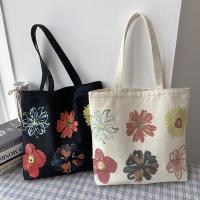China Contemporary Women's Handled Style Customized Canvas Tote Bag with Flower Printing for sale